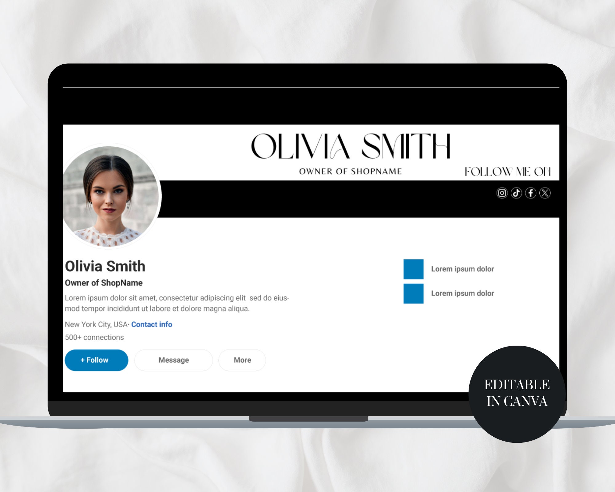 Linkedin Banner, Linkedin Background, Black and White Linkedin Header ...