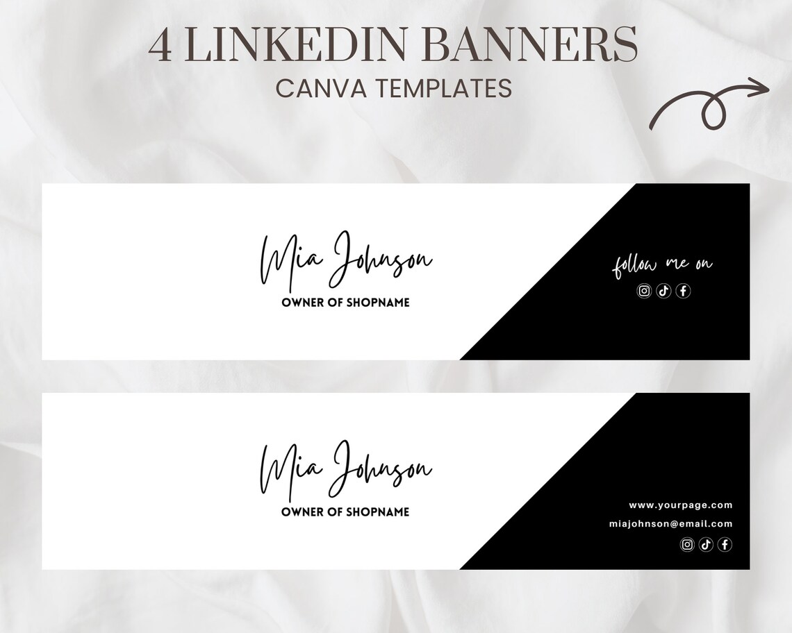Linkedin Banner, Linkedin Background, Black and White Linkedin Header ...