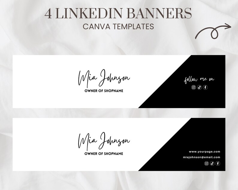 Linkedin Banner, Linkedin Background, Black and White Linkedin Header ...