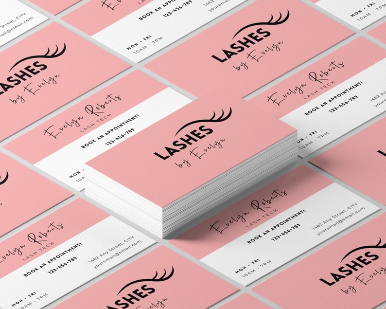 Lash Business Card Template, Printable Business Card Canva Template for ...