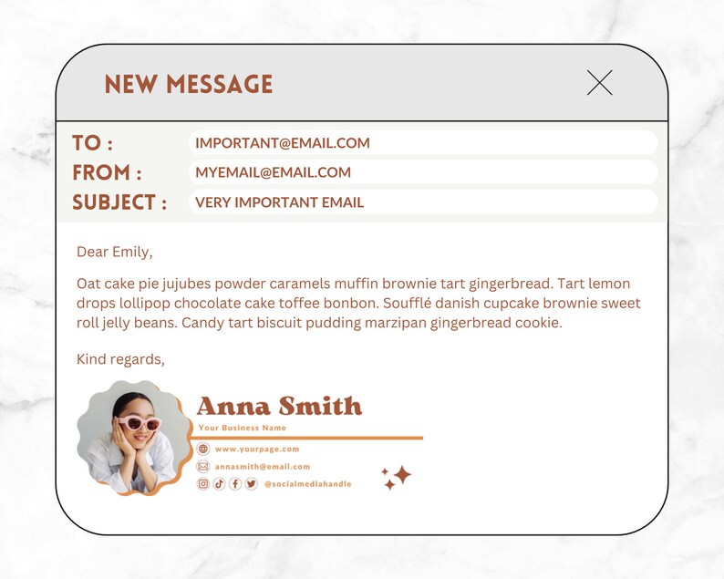 Retro Email Signature Canva Template Editable Signature - Etsy