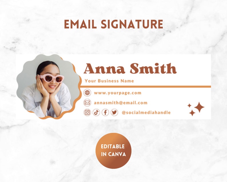 Retro Email Signature Canva Template Editable Signature - Etsy
