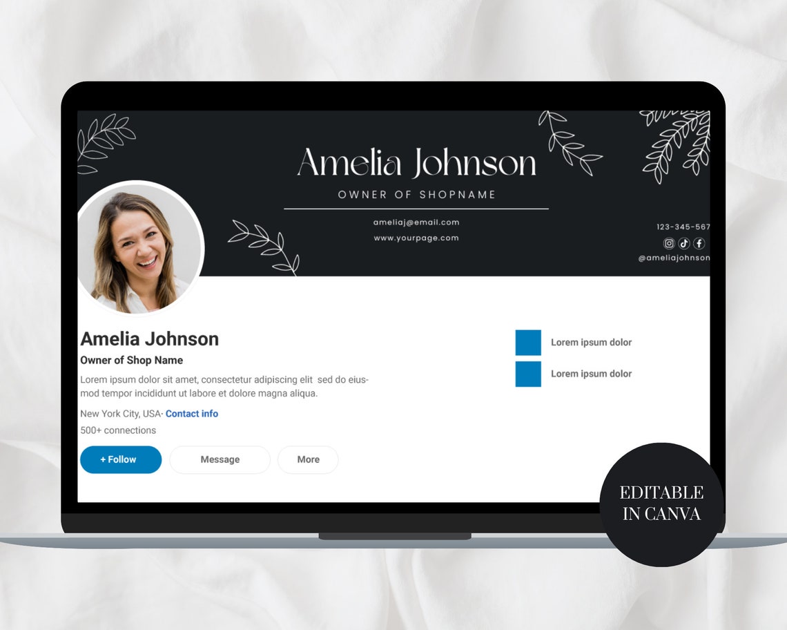 Linkedin Banner, Linkedin Background, Black and White Linkedin Header ...