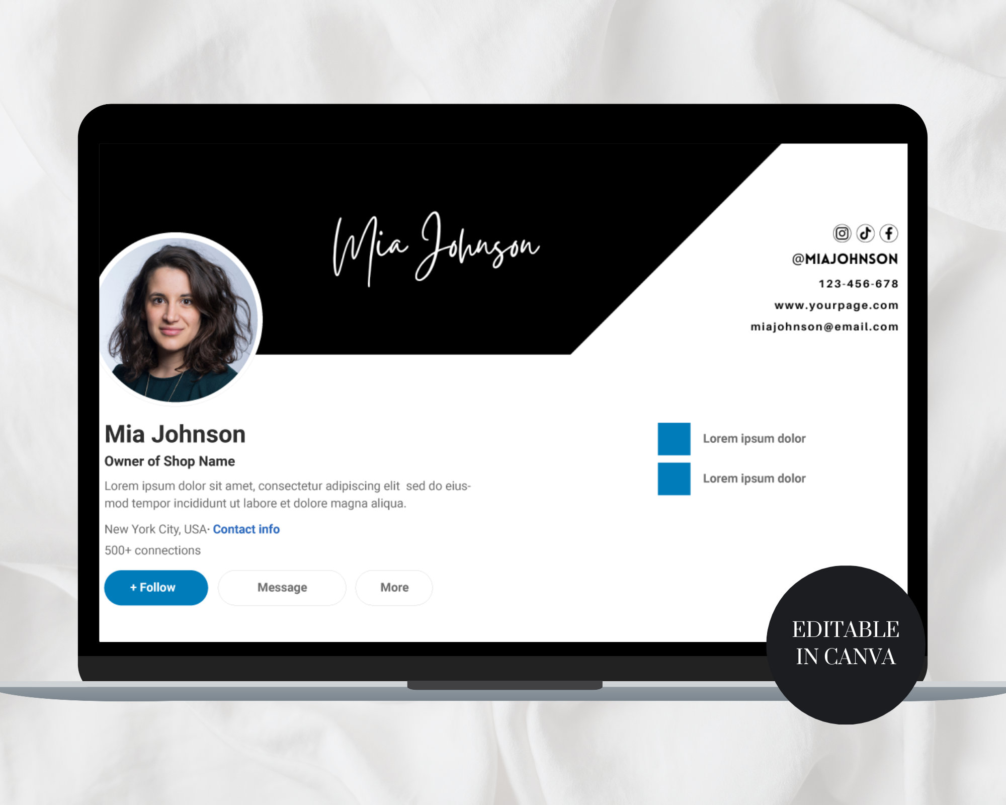 Linkedin Banner, Linkedin Background, Black and White Linkedin Header ...
