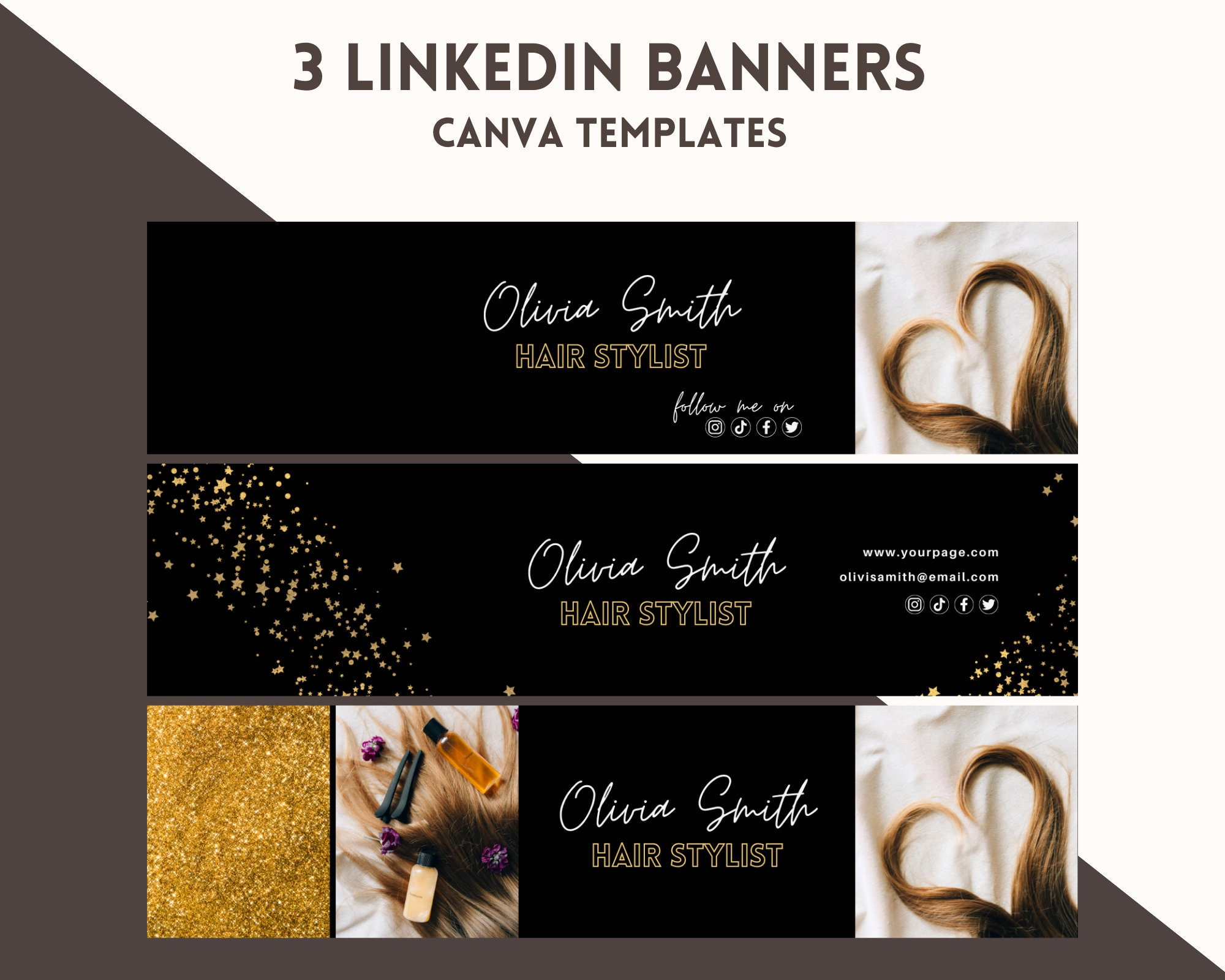 Linkedin Banner, Black and Gold Linkedin Background, Linkedin Cover ...