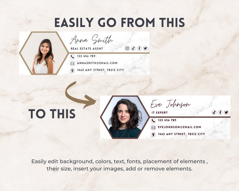Email Signature Canva Template Editable Gmail Signature - Etsy
