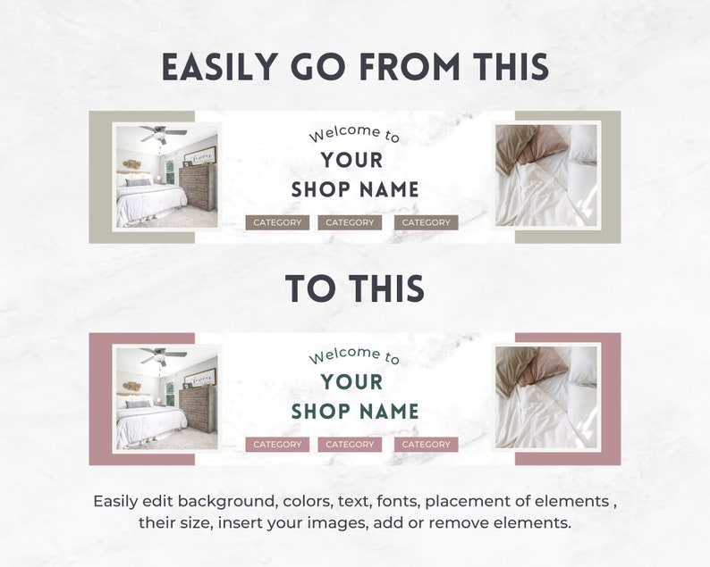 Etsy Banner Template Scandi Etsy Shop Kit With Listing Photo - Etsy