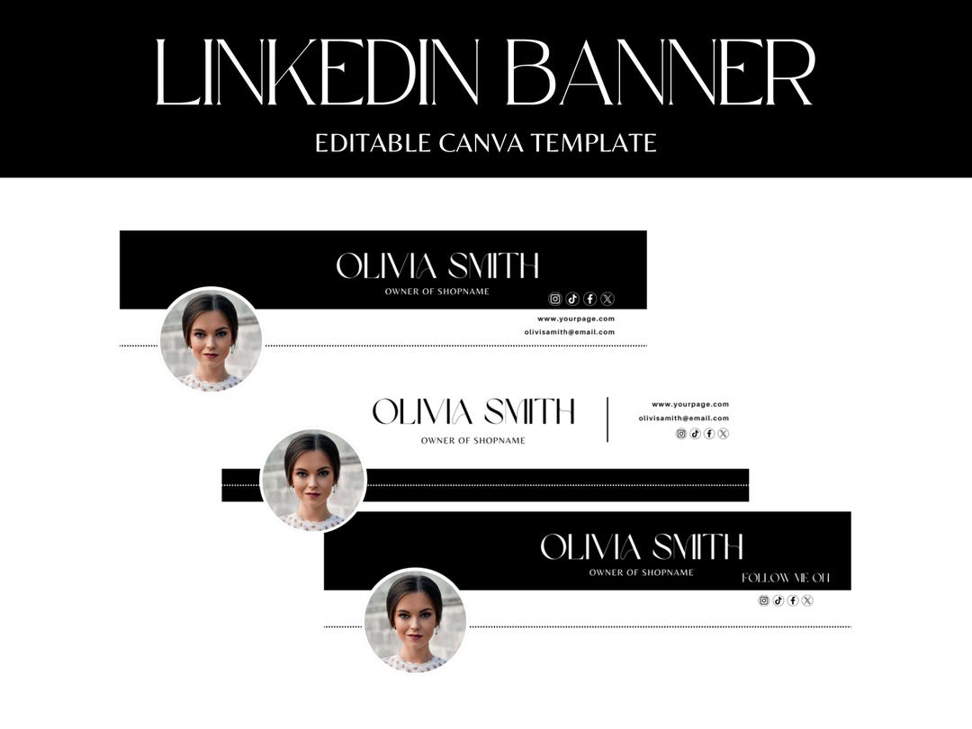 Linkedin Banner, Linkedin Background, Black and White Linkedin Header ...