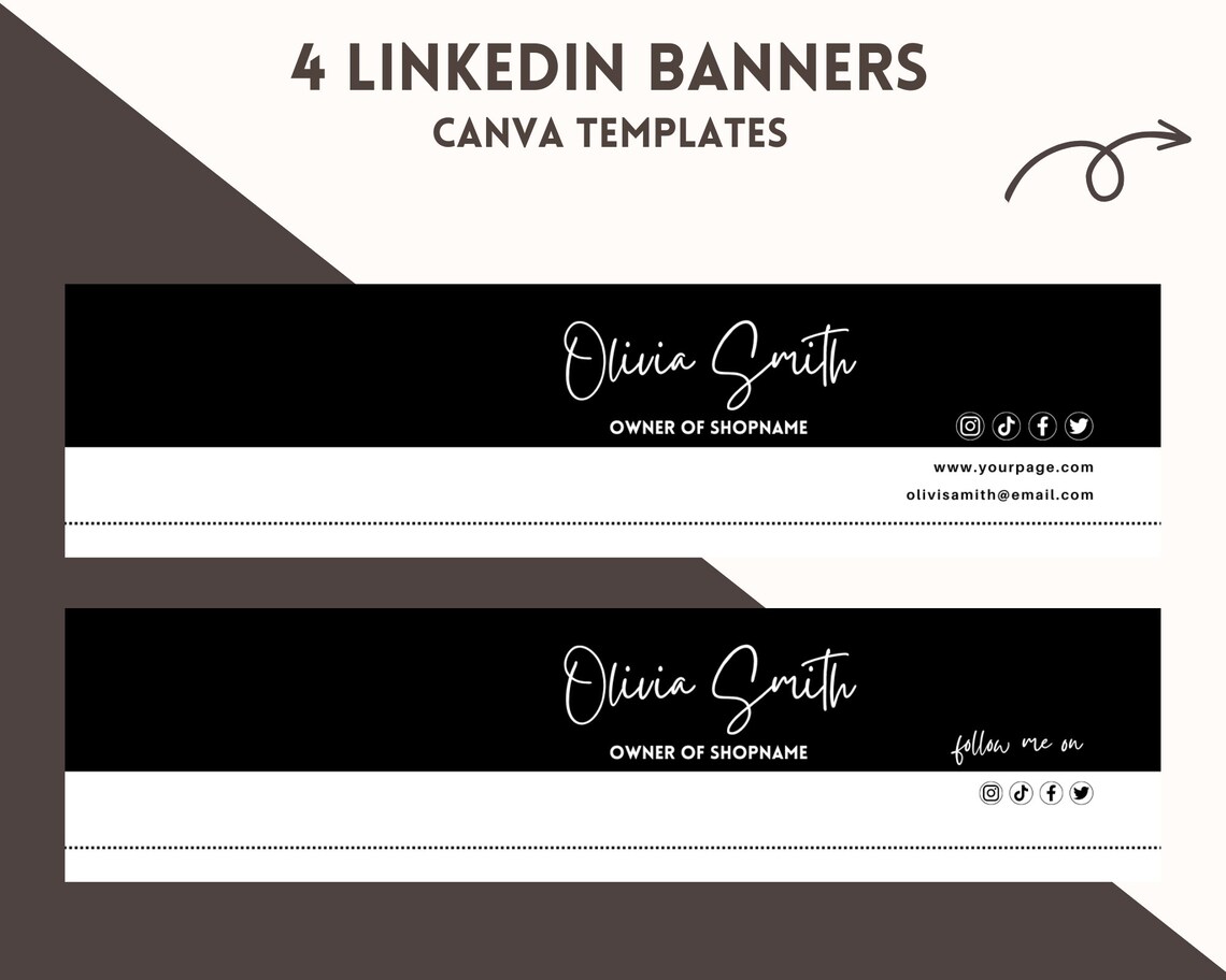 Linkedin Banner, Linkedin Background, Black and White Linkedin Header ...