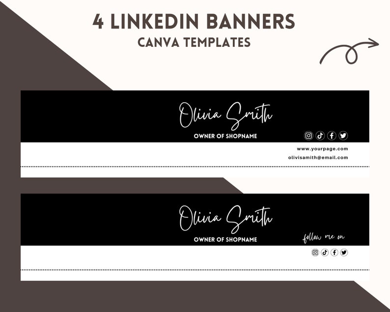 Linkedin Banner, Linkedin Background, Black and White Linkedin Header ...