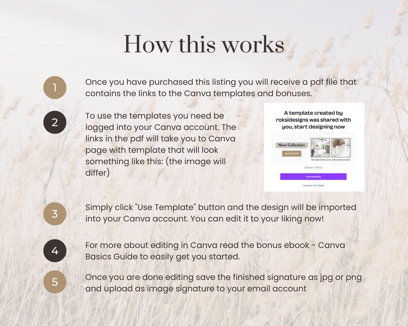 Email Signature Template Canva, Photo Grid Editable Signature Template ...