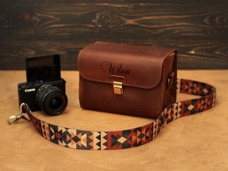 Brown Protect Camera Case With Soft Lining, Leather Camera Shoulder Bag ...