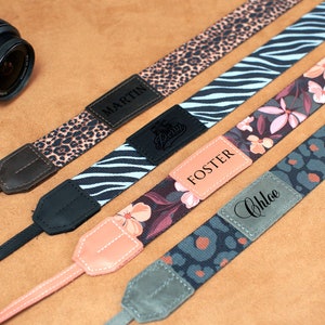Engraved Camera Strap, Pattern Leather Camera Straps, Travel Gift ...