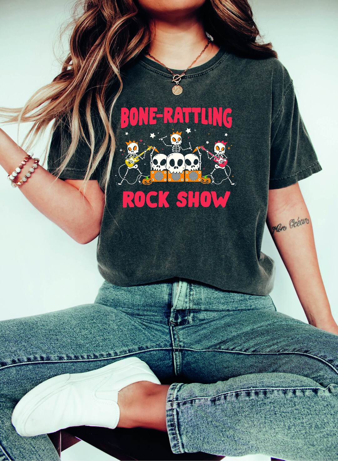 Bone Rattling Rock Show Halloween Shirt,spooky Vibes Shirt, Halloween ...