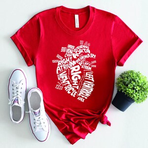 Anatomy Heart T-shirt, Cardiology Student Shirt, Medical Professional ...