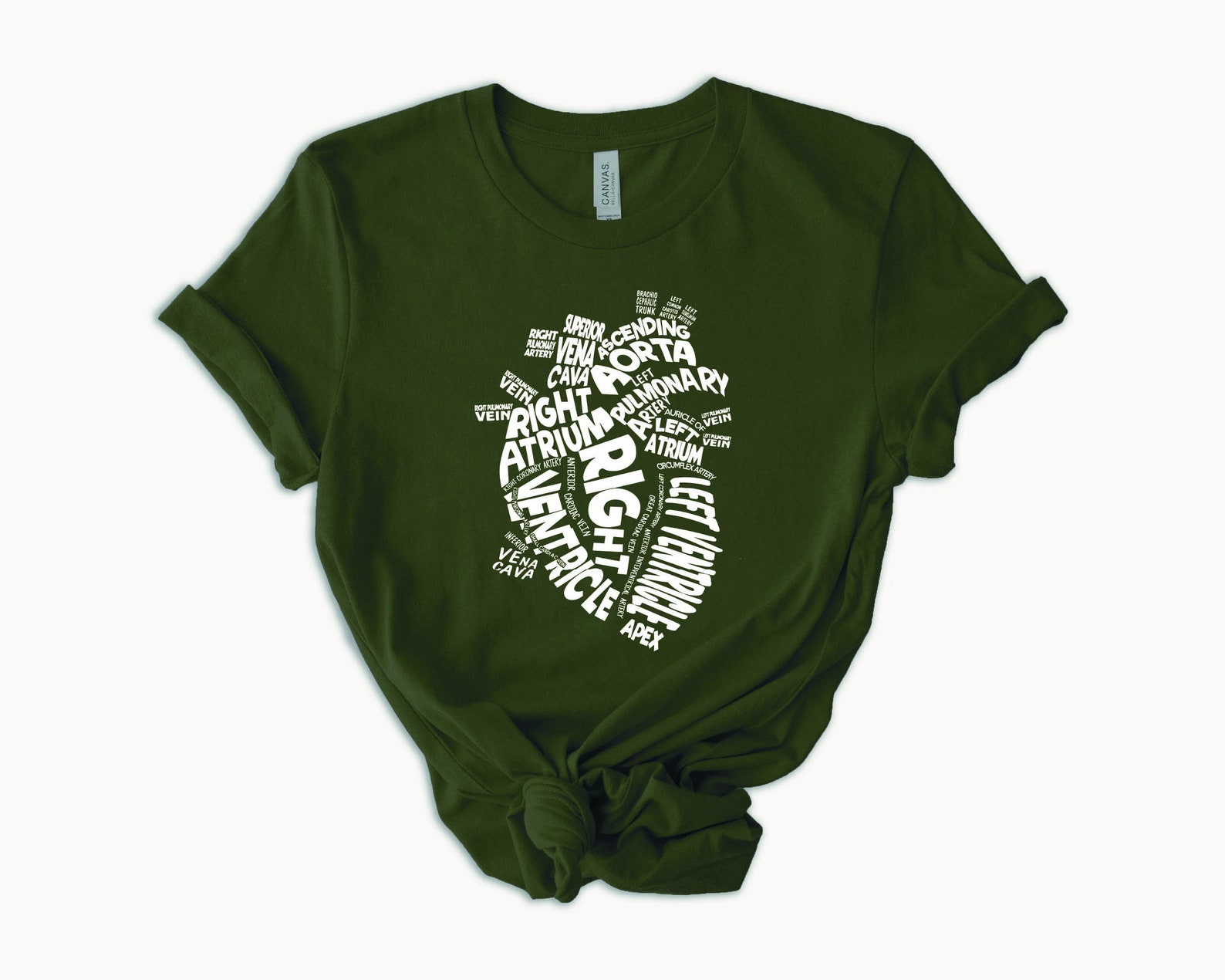 Anatomy Heart T-shirt, Cardiology Student Shirt, Medical Professional ...