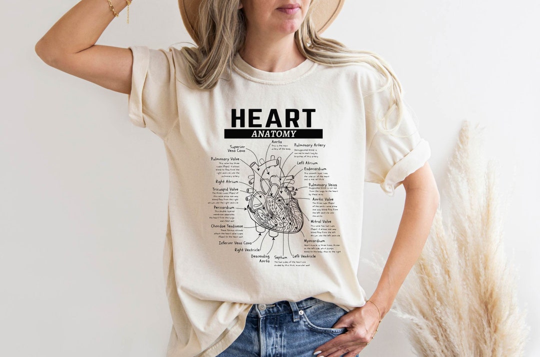 Comfort Colors Anatomy Heart Shirt,cardiology Student Shirt,medical ...