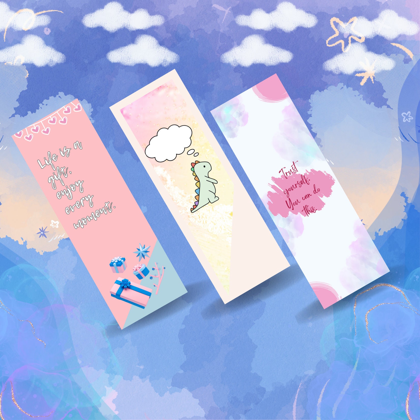 Girl Bookmark | Digital Download | Template | Vol 1 - Etsy