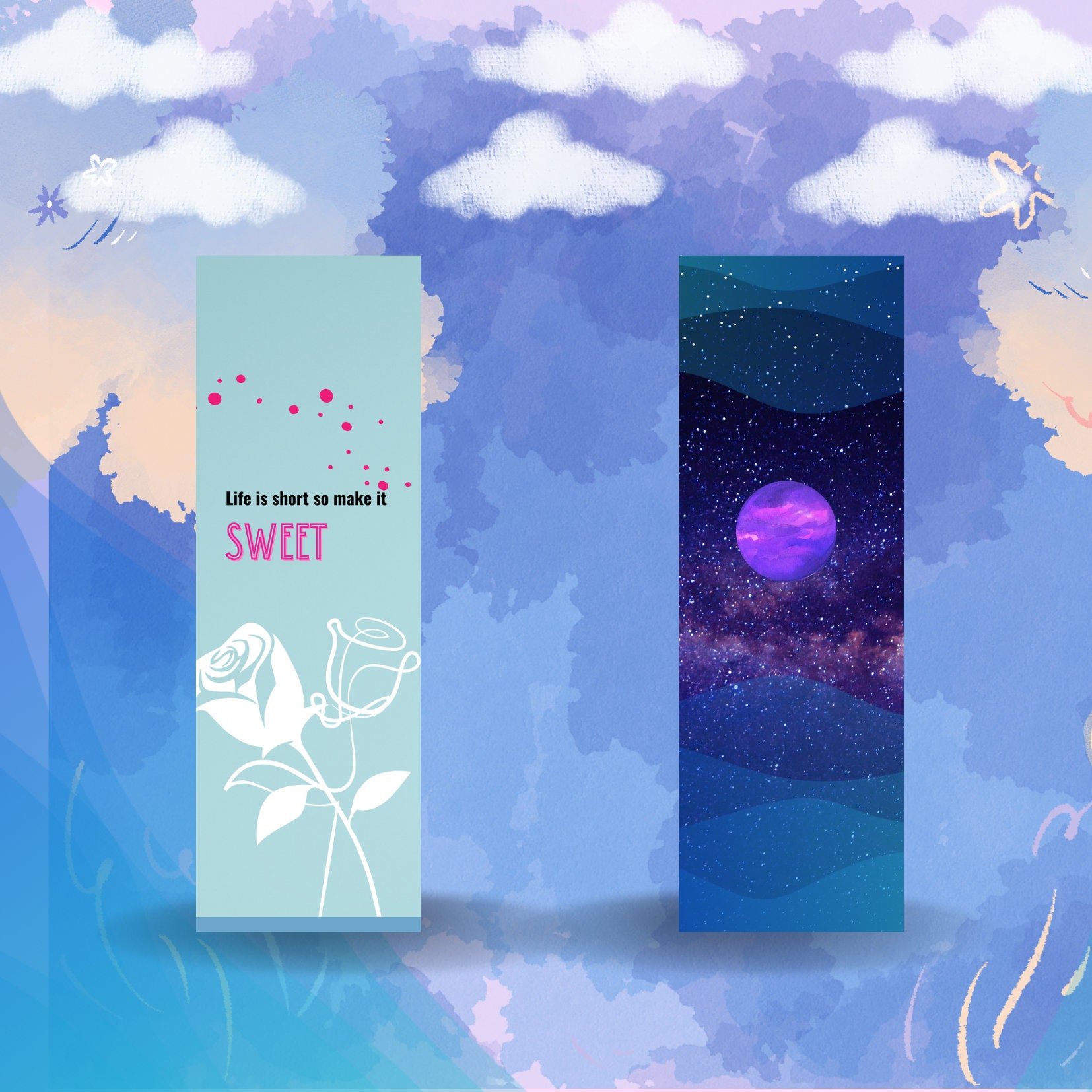 Girl Bookmark | Digital Download | Template | Vol 1 - Etsy