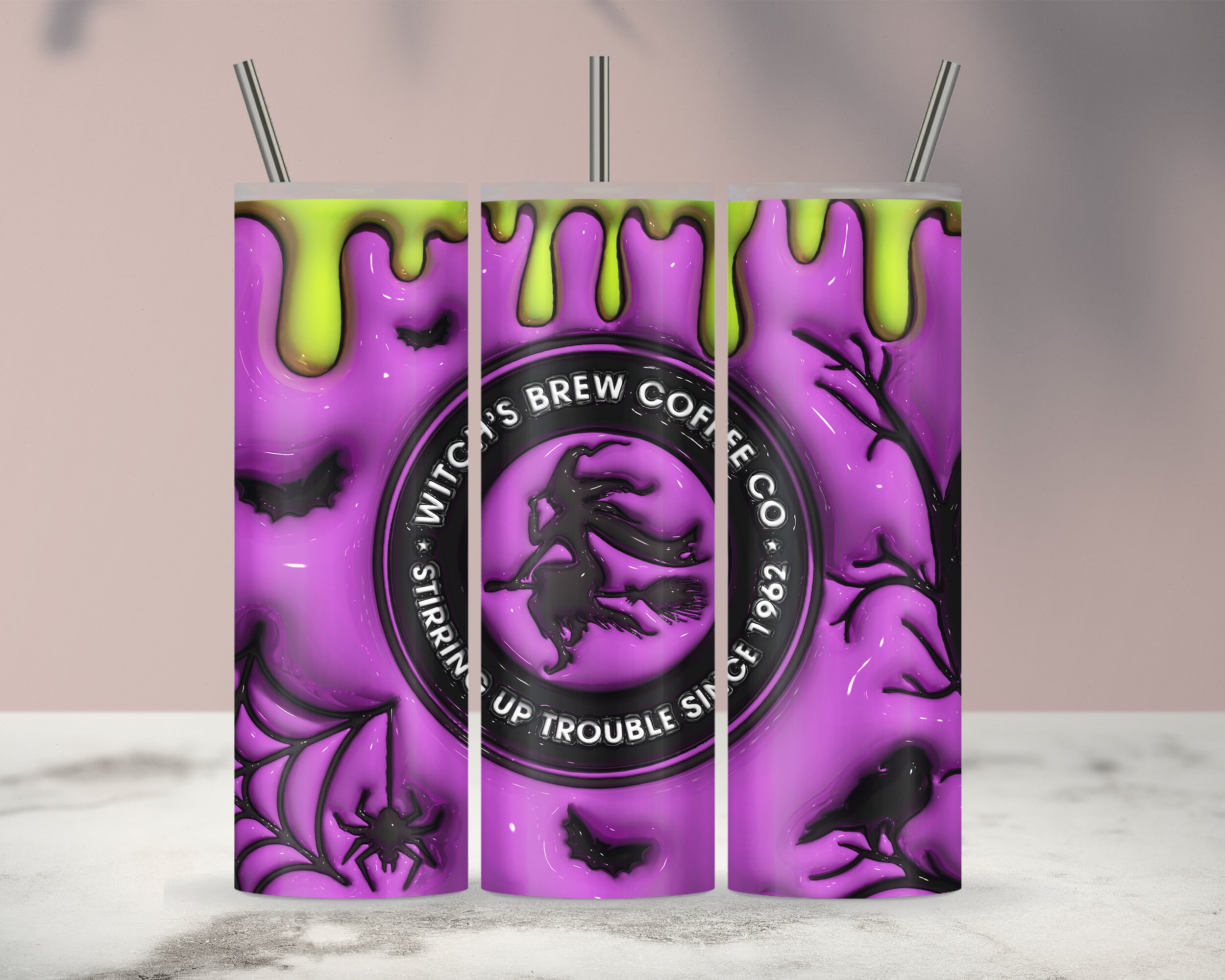 3D Inflated Puff Witch Brew Halloween Sublimation Tumbler - Etsy