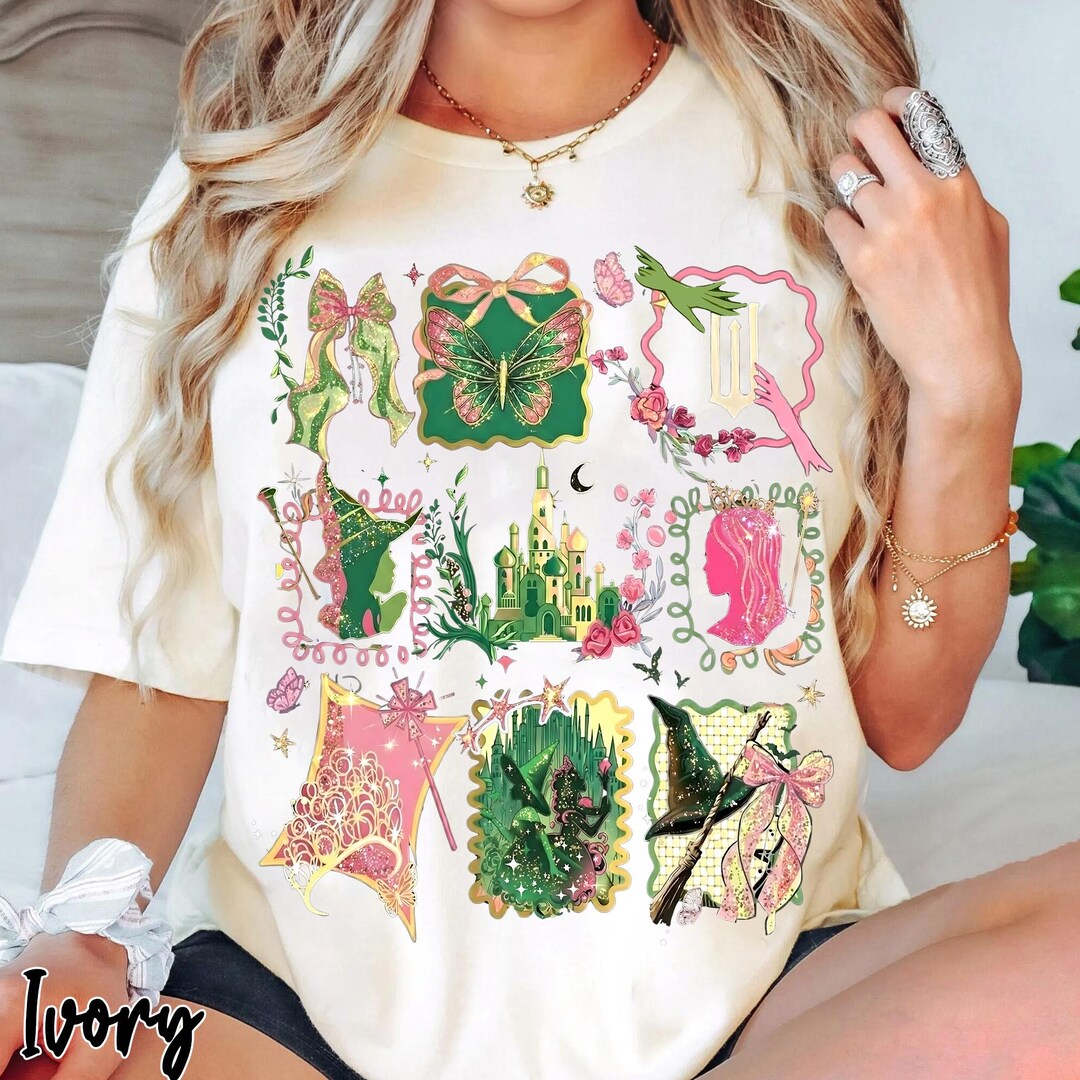 Vintage Coquette Bow Wicked Stamp Shirt, Wicked Glinda & Alphaba Tee ...