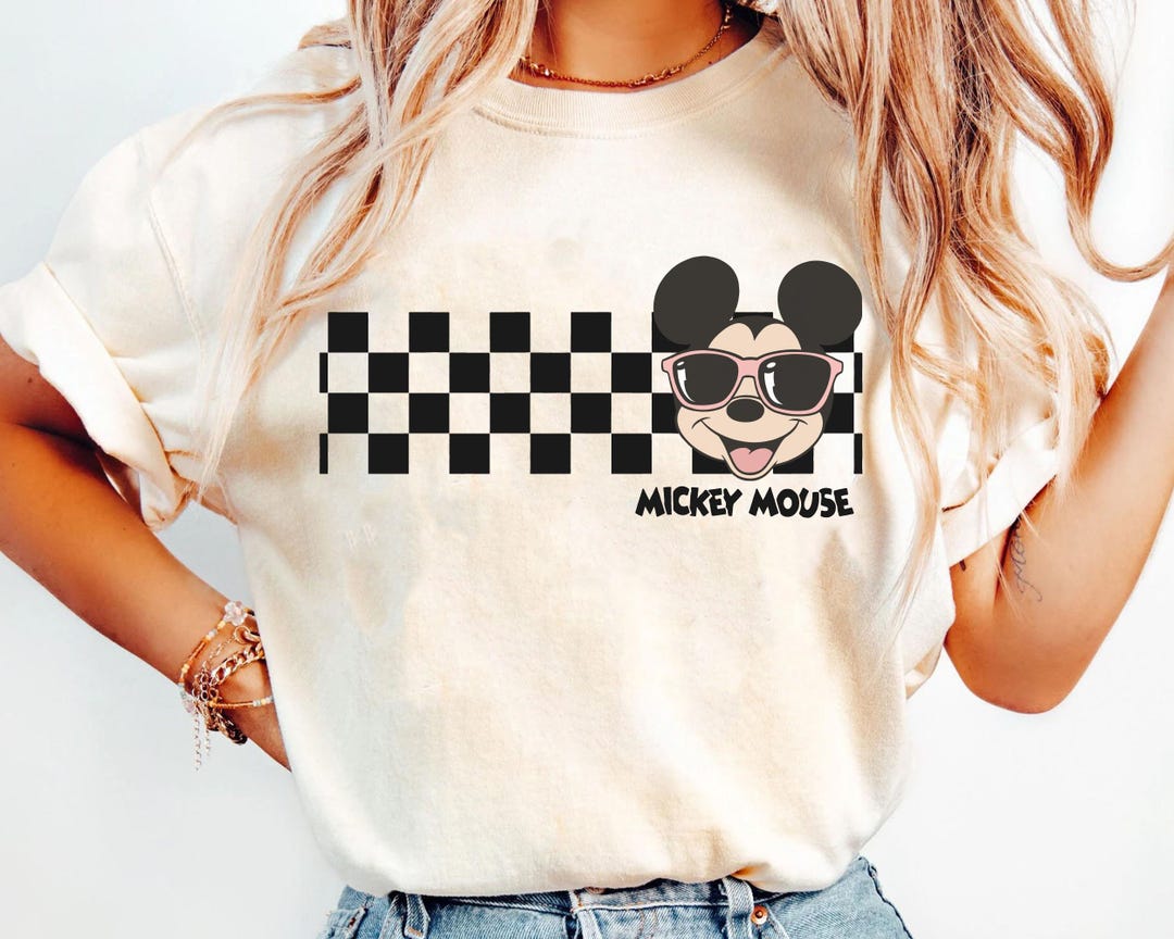 Vintage Disney Mickey Mouse Checkerboard Comfort Colors Shirt, Mickey ...