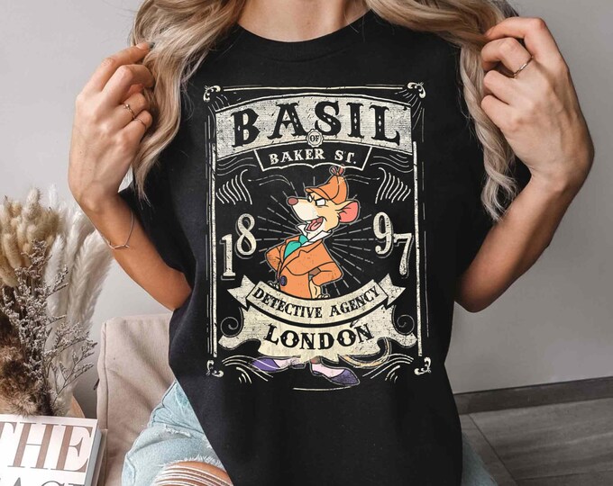 The Great Mouse Detective Basil of Baker St. Poster T-shirt, Retro ...