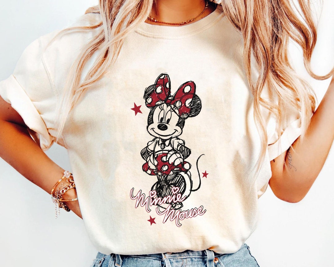 Disney Minnie Mouse Sketch Portrait Comfort Colors Shirt, Vintage ...