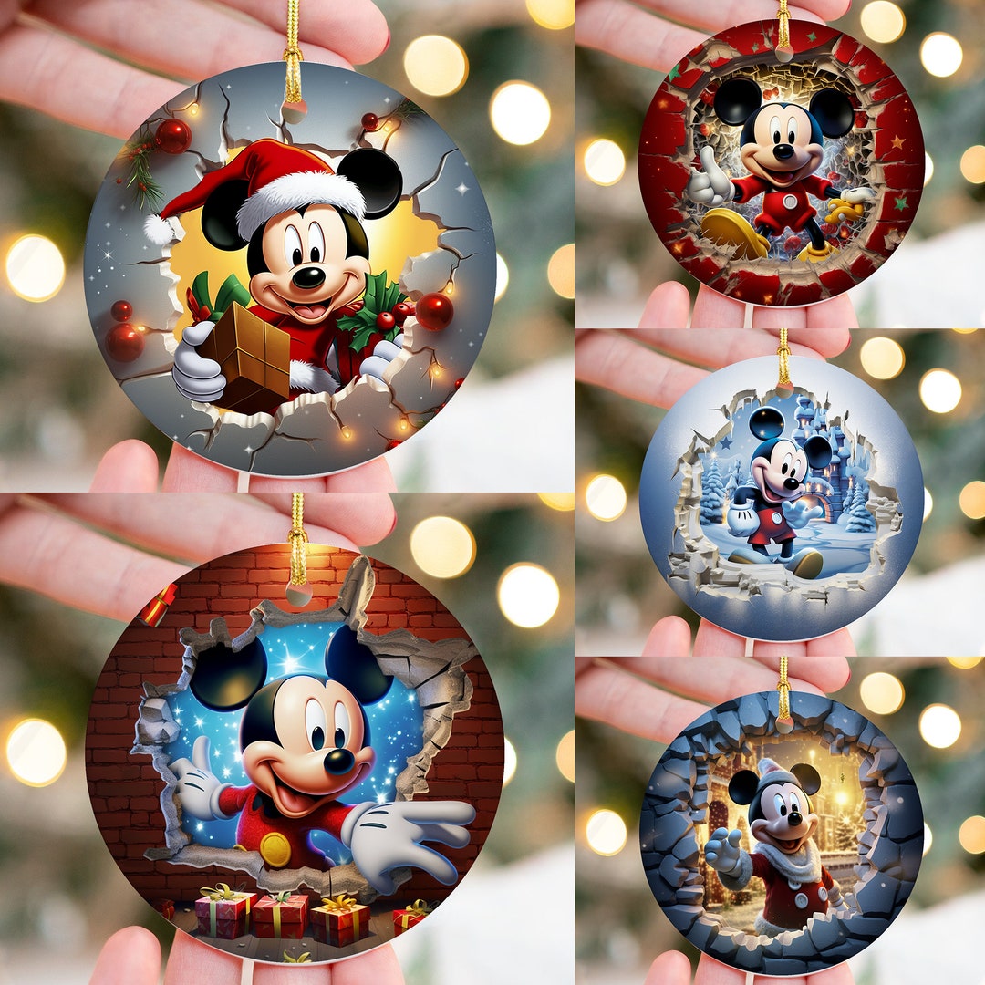 6 Files 3D Winter Mickey Break Through Ornament Sublimation - Etsy UK