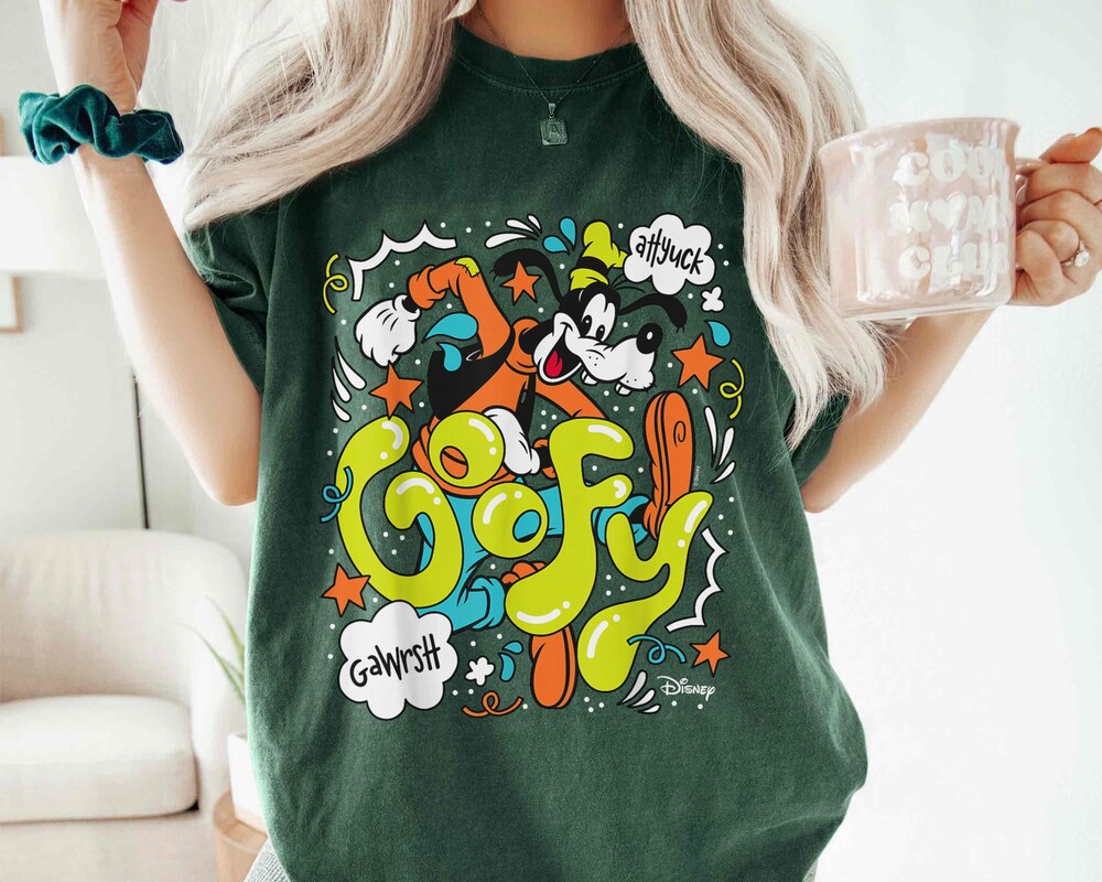Disney Goofy Doodles Funny Hyuck T-Shirt, Disney A Goofy Movie Couple ...