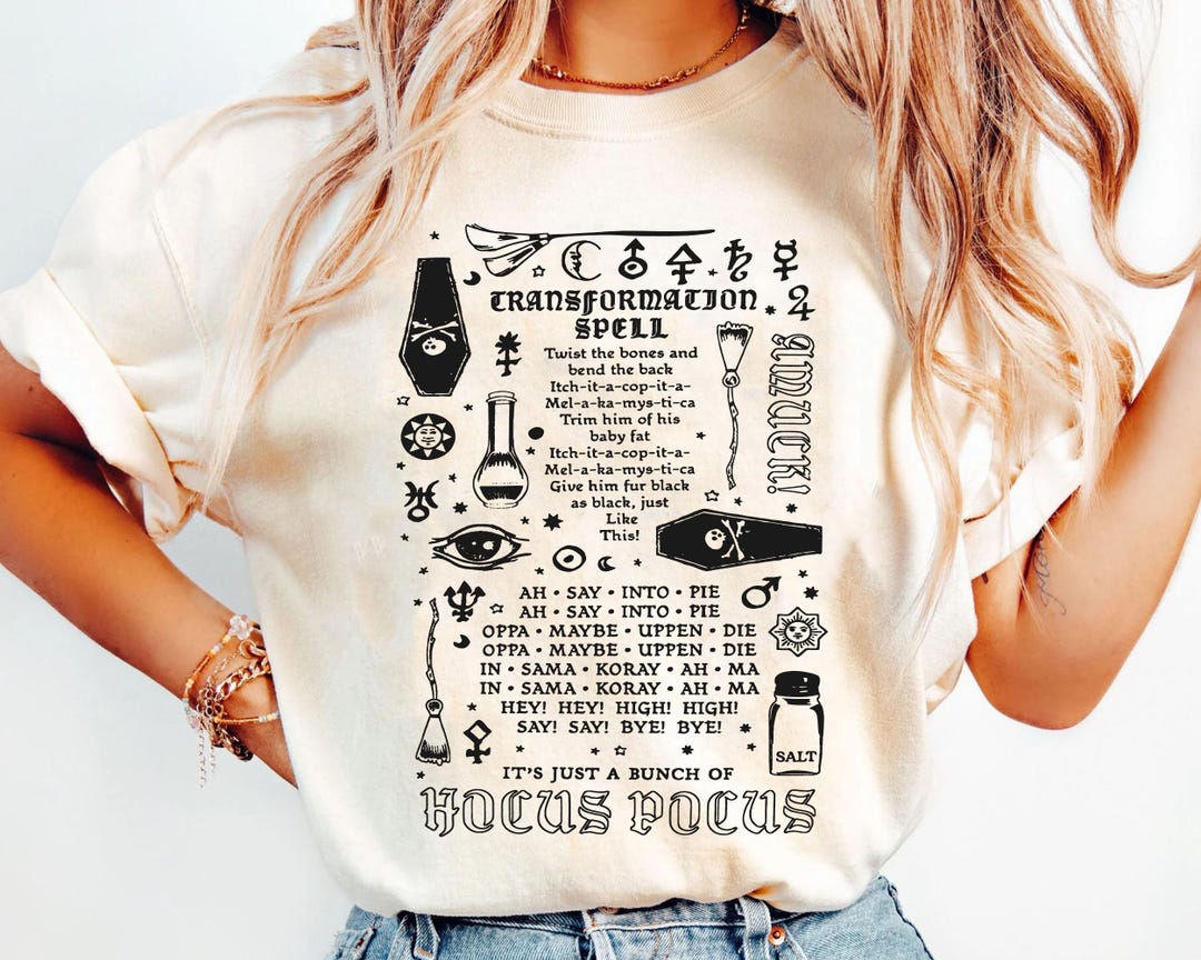 Transformation Spell Just A Bunch of Hocus Pocus Halloween Comfort ...