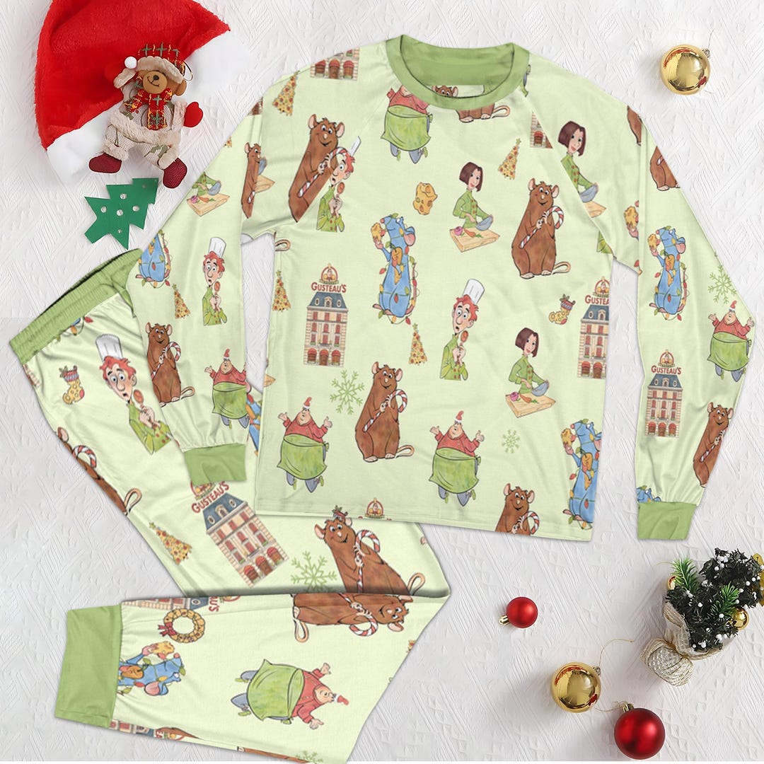 Vintage Ratatouille Paris Gusteau’s Kitchen Holiday Pajamas Set, Little ...