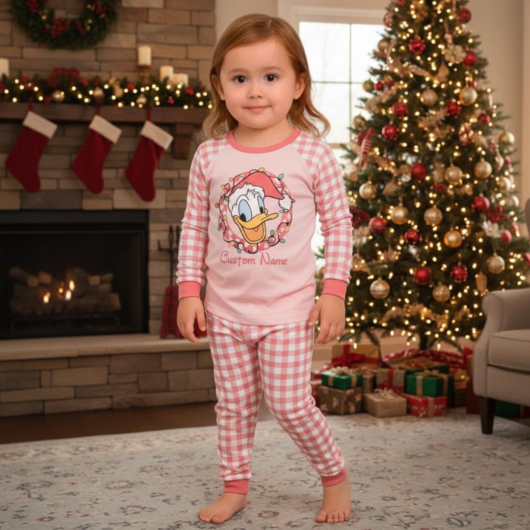 Custom Donald Duck Santa Holiday Pajamas Set, Mickey and Friends Xmas ...
