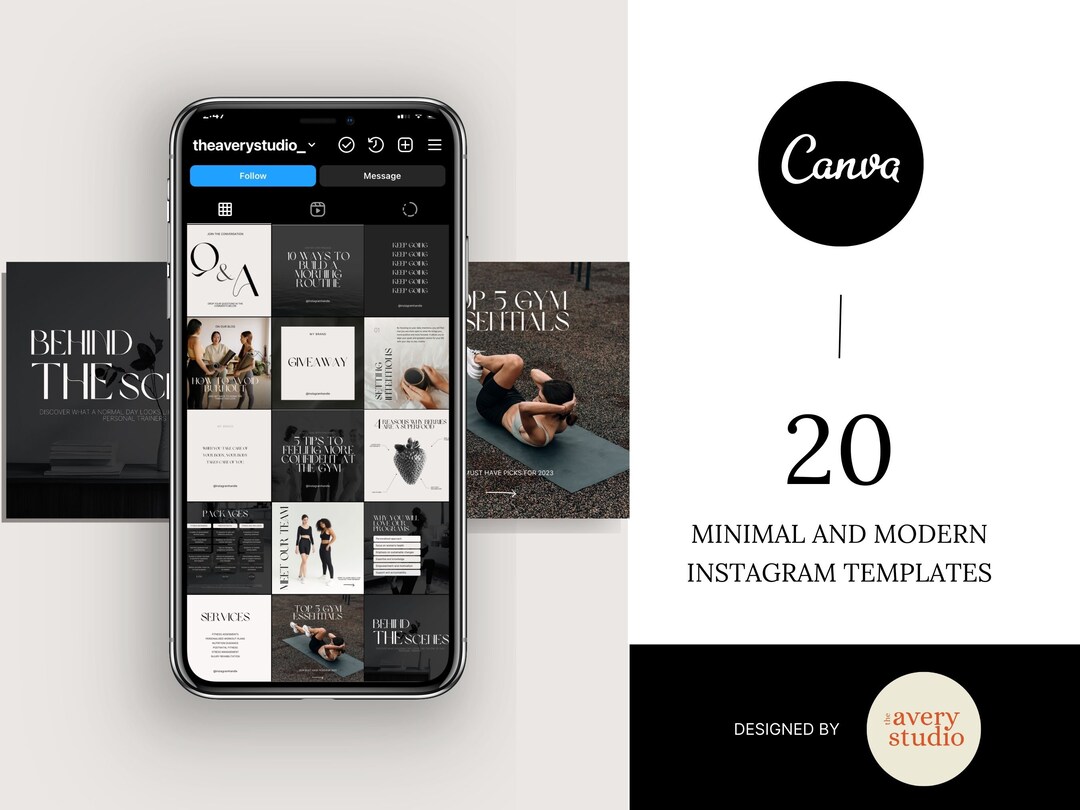 Instagram Post Template Monotone Instagram Template Canva Instagram ...