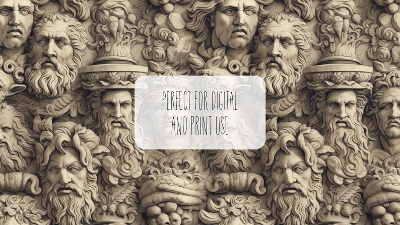 Vintage Stone Statue Digital Paper, Seamless Monument Pattern, Seamless ...