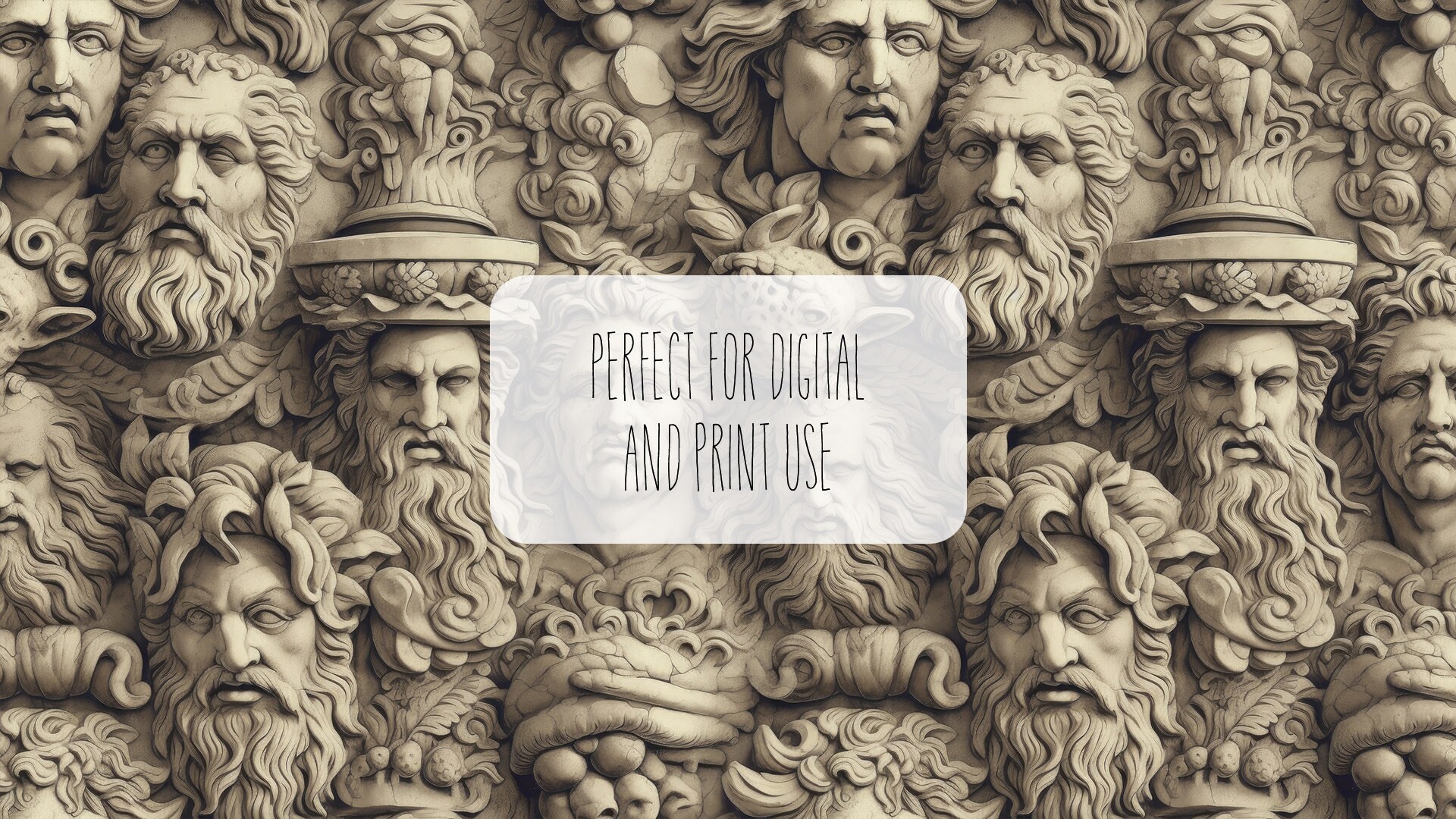 Vintage Stone Statue Digital Paper, Seamless Monument Pattern, Seamless ...