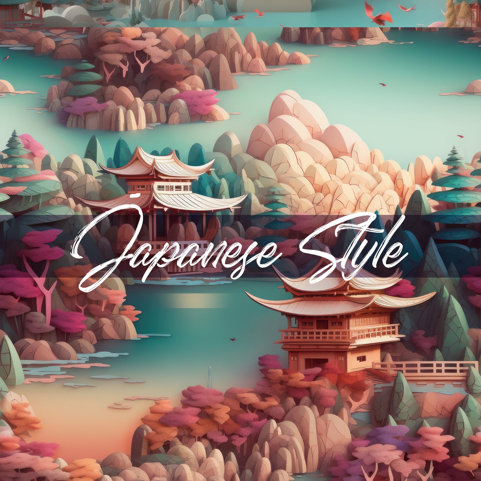 Japanese Style Digital Paper, Japanese Quilling, Seamless Kirigami ...