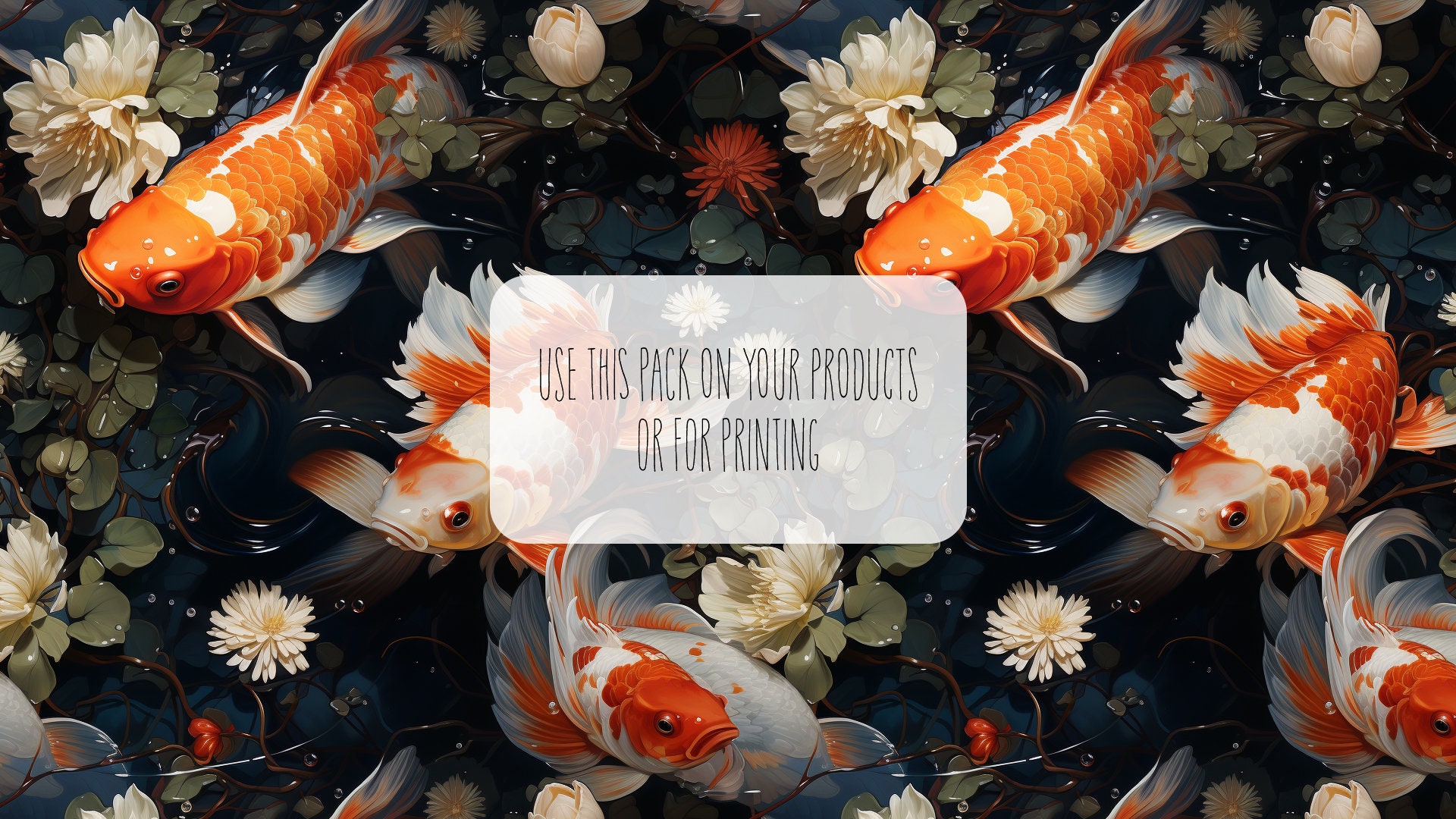 Japanese Goldfish Digital Paper, Seamless Carp Pattern, Seamless ...