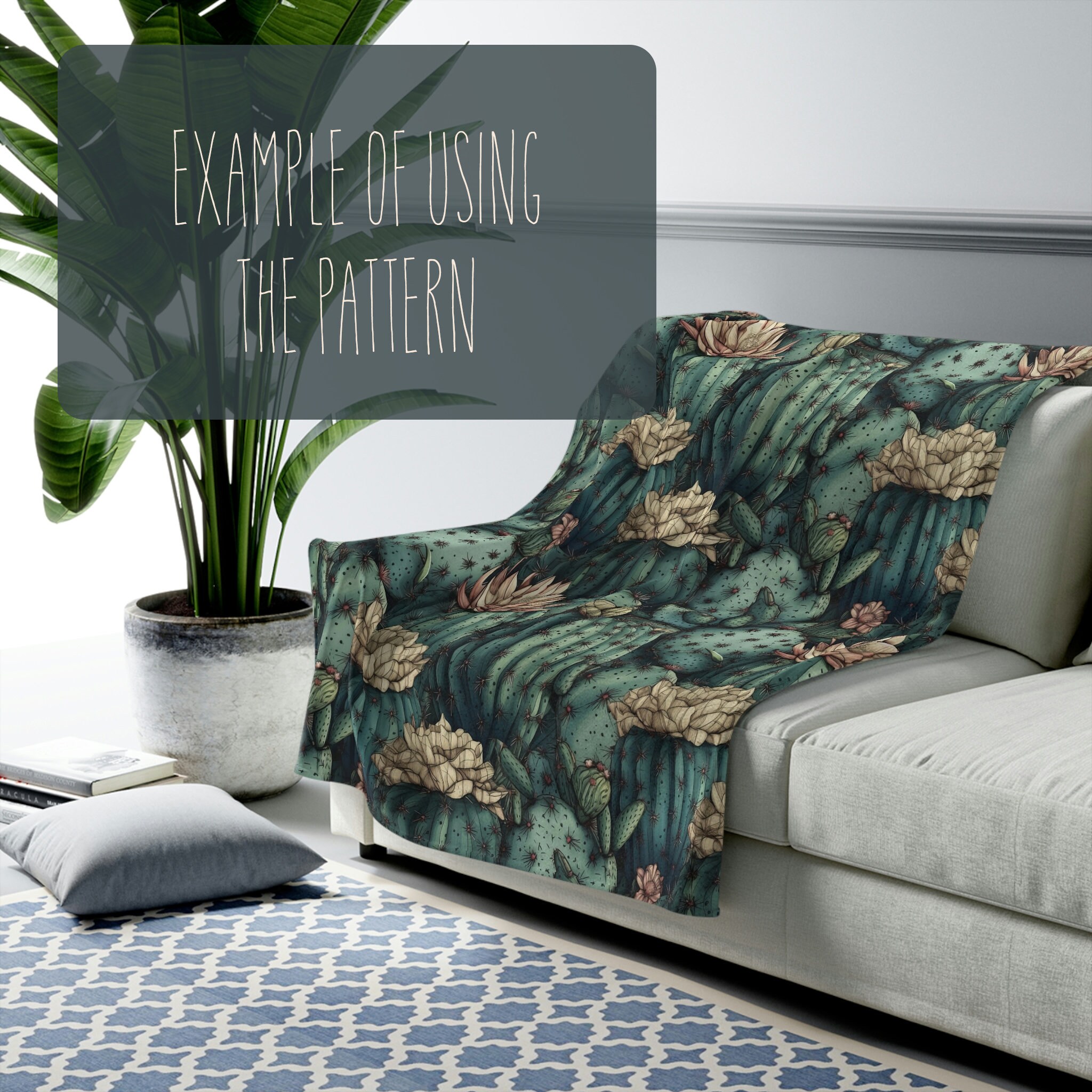 Blooming Cacti Digital Paper, Floral Clipart, Greenery Digital Paper ...