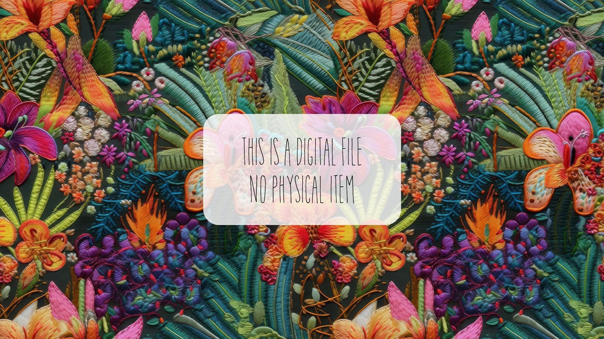 Flower Garden Embroidery Digital Paper, Seamless Flower Embroidery ...