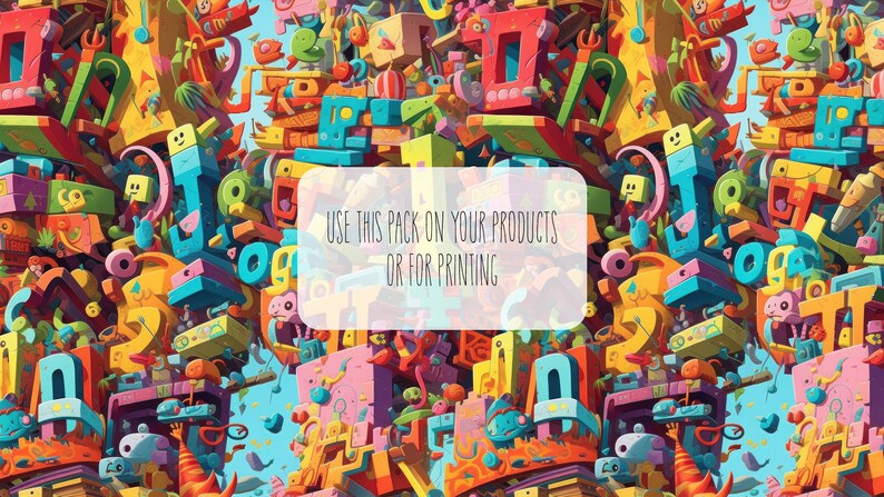 Doodle Alphabet Digital Paper, Seamless Cartoon Pattern, Seamless 3D ...