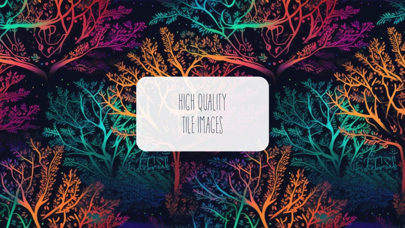 Neon Tree Seamless Digital Paper, Seamless Neon Tree Pattern, Seamless ...