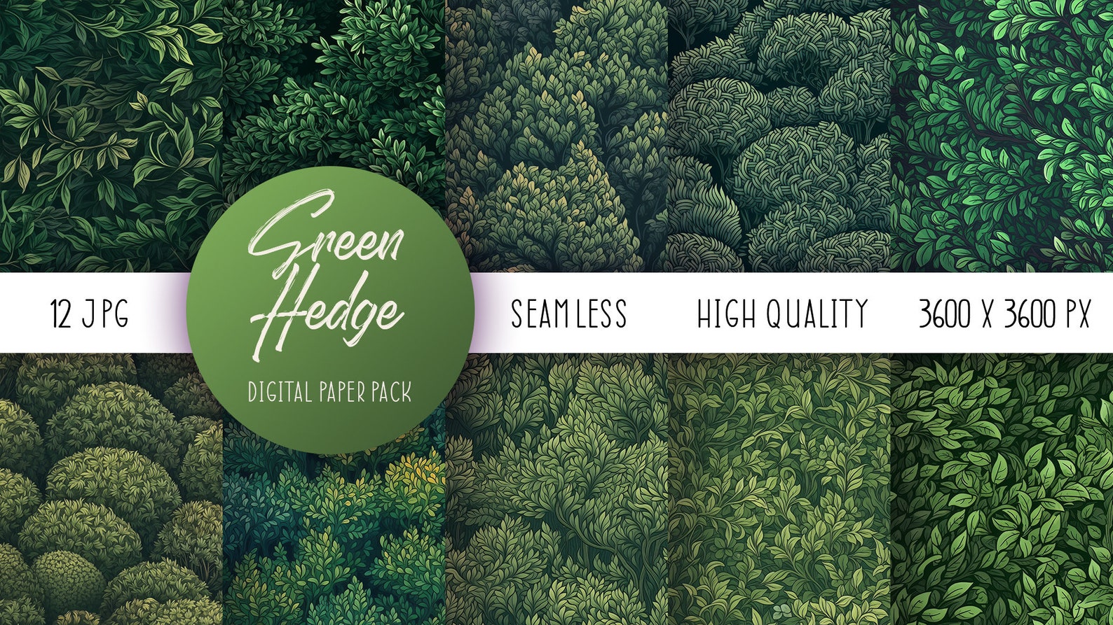 Green Hedge Digital Paper Seamless Green Bushes Pattern - Etsy