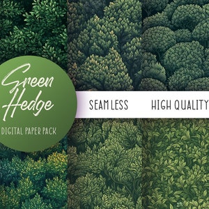 Green Hedge Digital Paper Seamless Green Bushes Pattern - Etsy