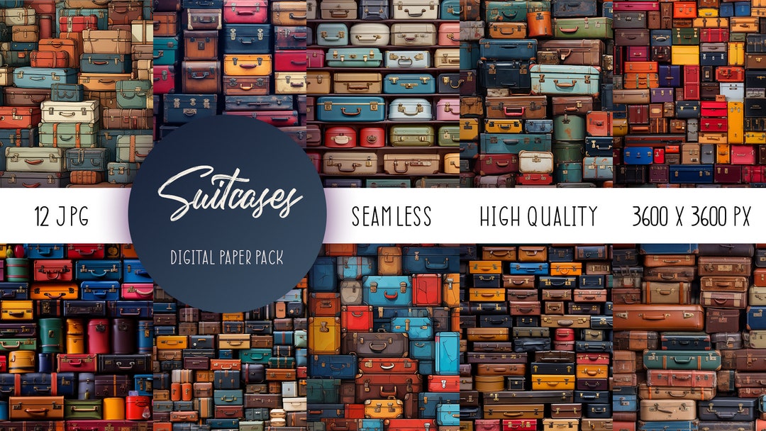 Suitcases Digital Paper, Seamless Travel Bag Pattern, Digital Art - Etsy