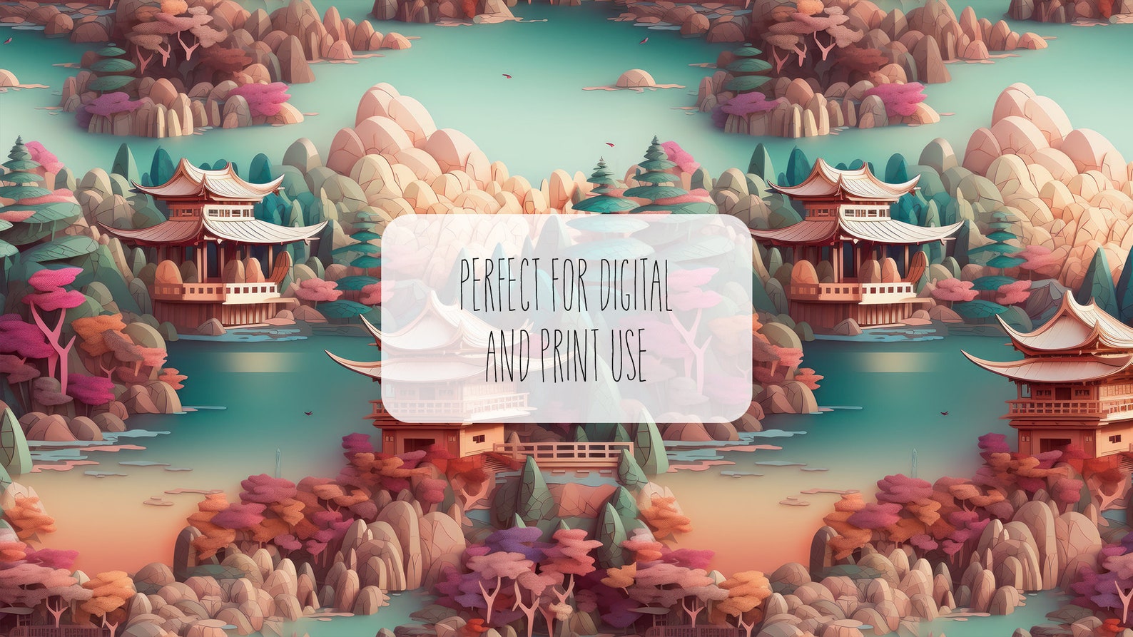 Japanese Style Digital Paper, Japanese Quilling, Seamless Kirigami ...