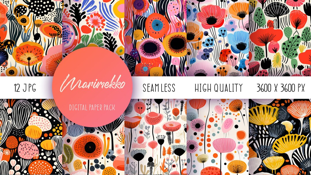 Marimekko Digital Paper, Seamless Abstract Marimekko Pattern, Seamless ...