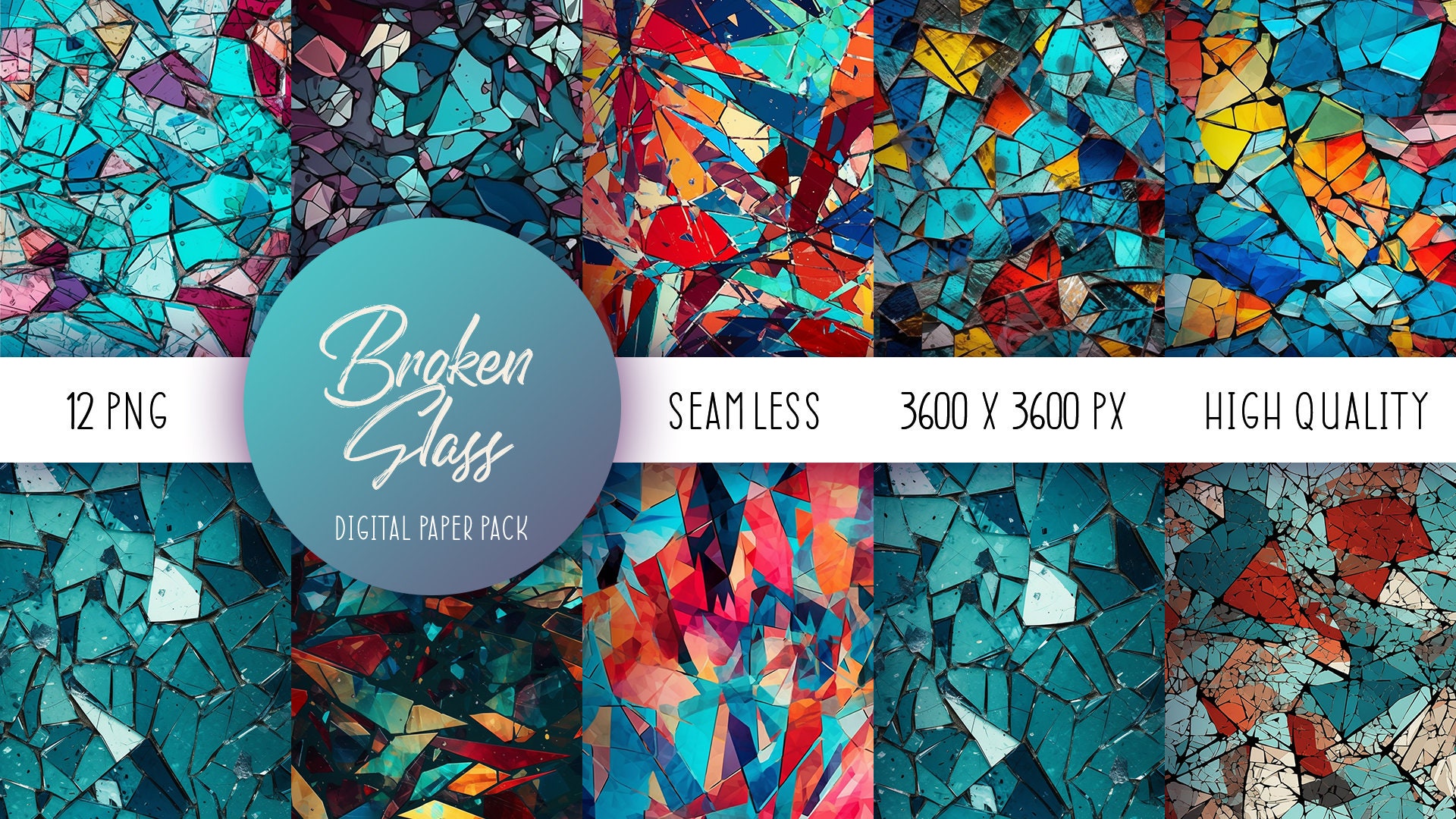 Broken Glass Seamless Digital Paper, Seamless Broken Glass Pattern ...