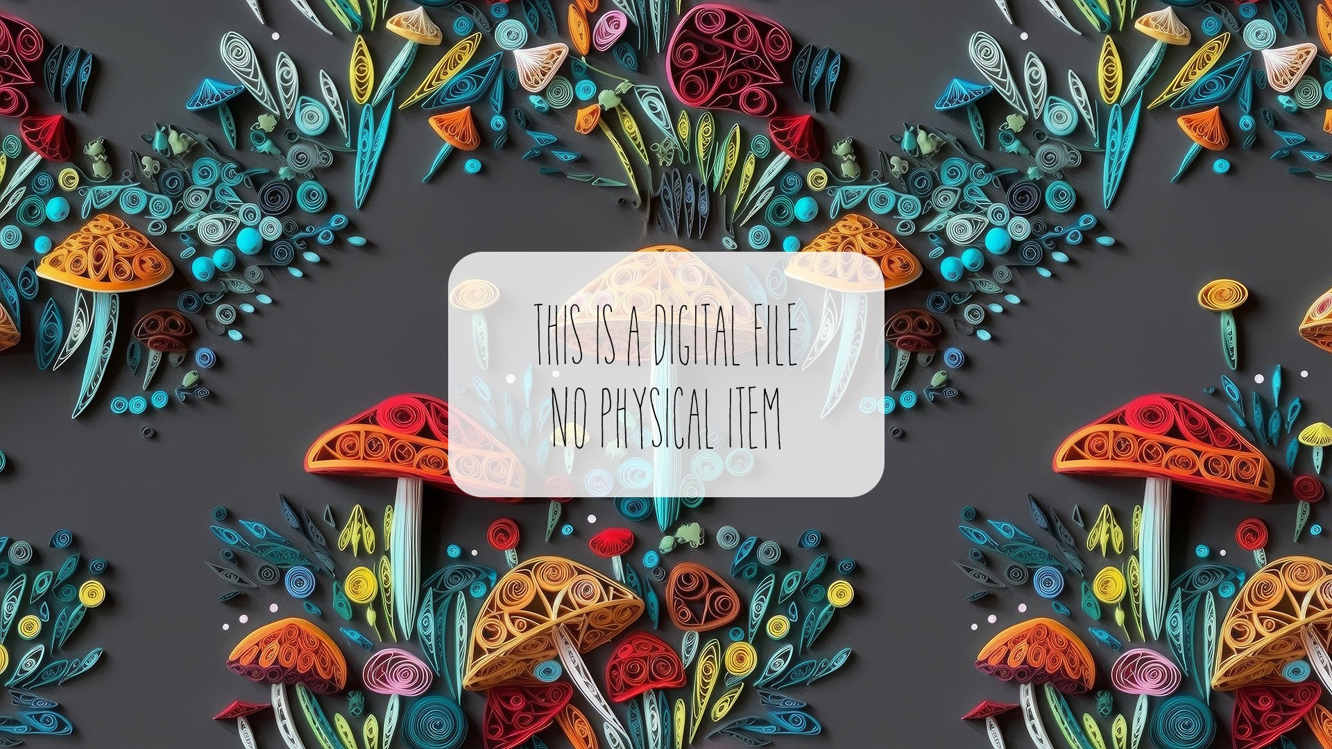 Origami Mushrooms Seamless Digital Paper, Seamless Quilling Technique ...