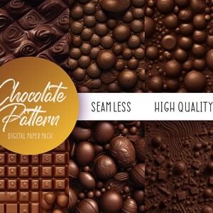 Chocolate Seamless Digital Paper, Seamless Chocolate Pattern, Seamless ...
